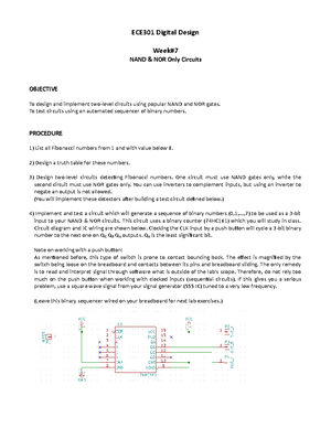 Lab#3 - Labs for ECE 301 - ECE301 Digital Design Lab#3 Engineering Instrumentation OBJECTIVE To ...