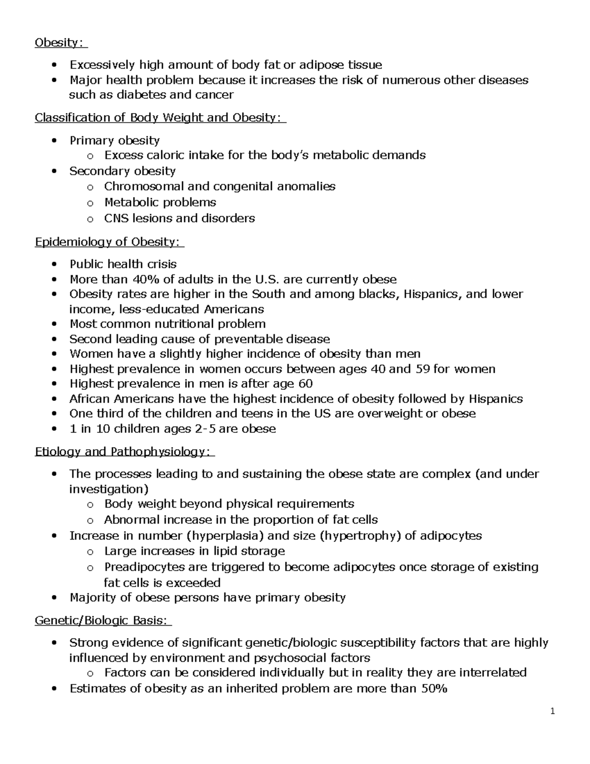 Obesity - Obesity: Excessively high amount of body fat or adipose ...