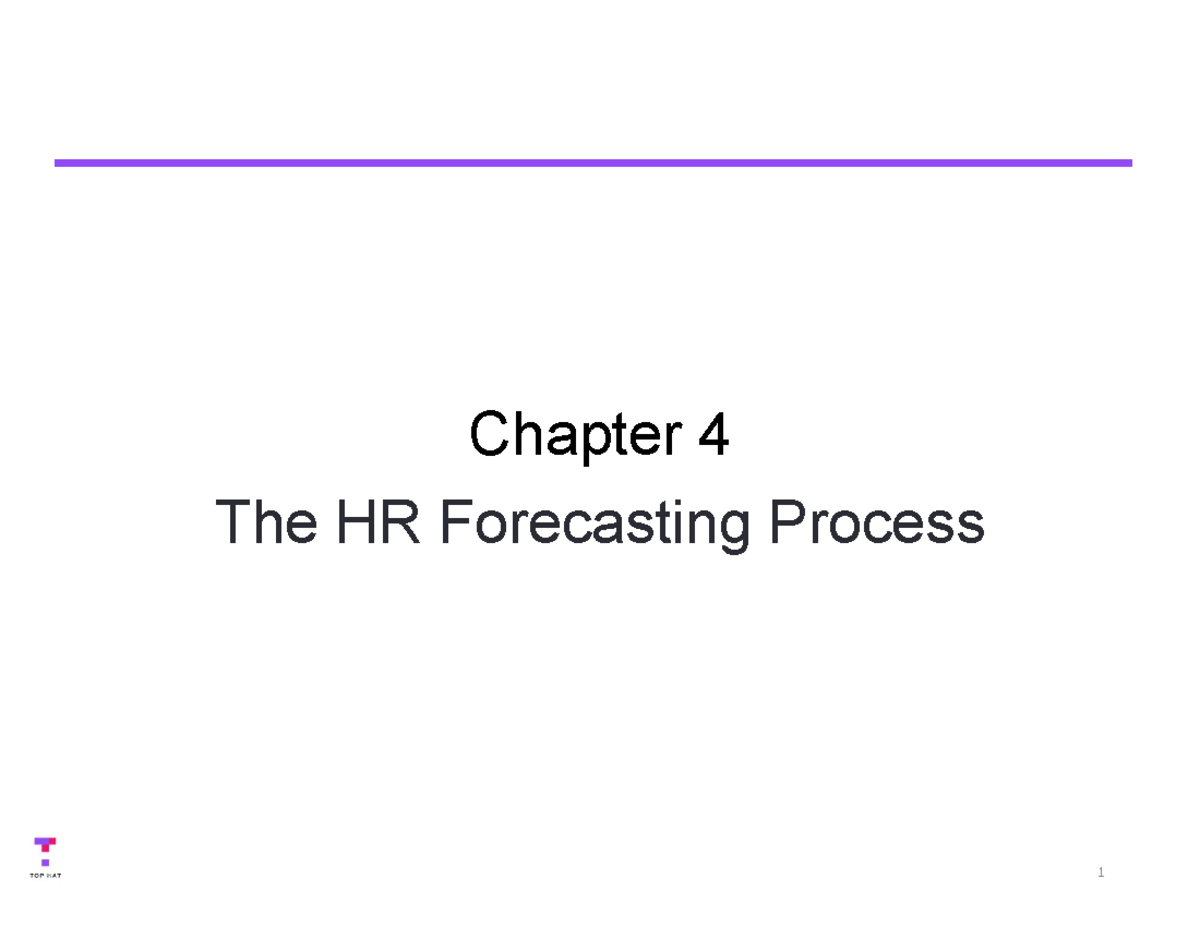 Chapter 4 - The HR Forecasting Process - Chapter 4 The HR Forecasting ...