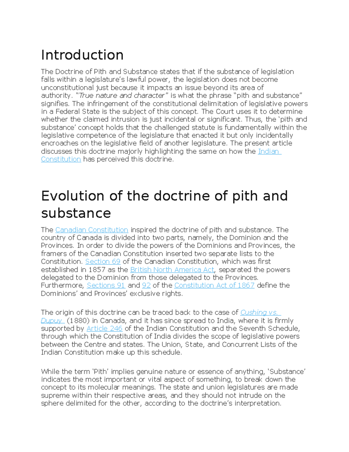 Doctrine of Pith and Substance - “True nature and character” is what ...