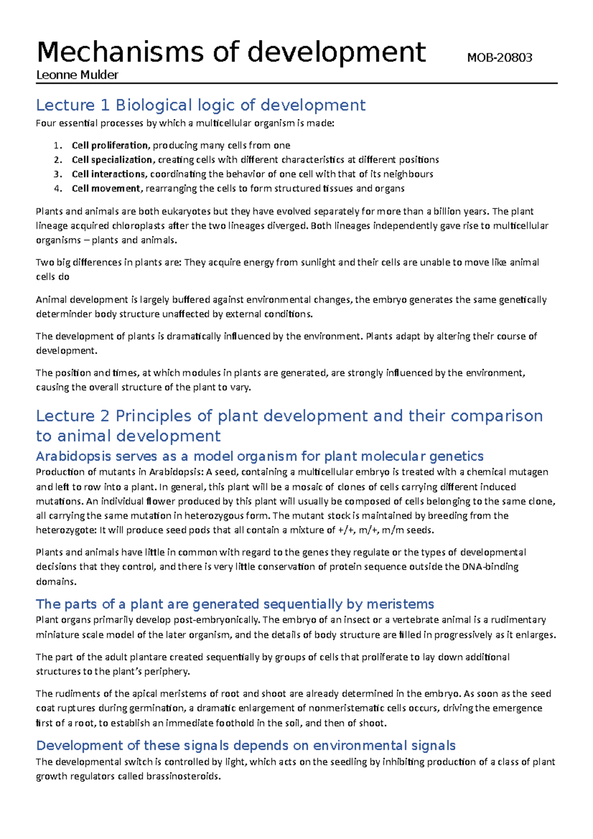 Mechanisms of development reader - Mechanisms of development MOB ...