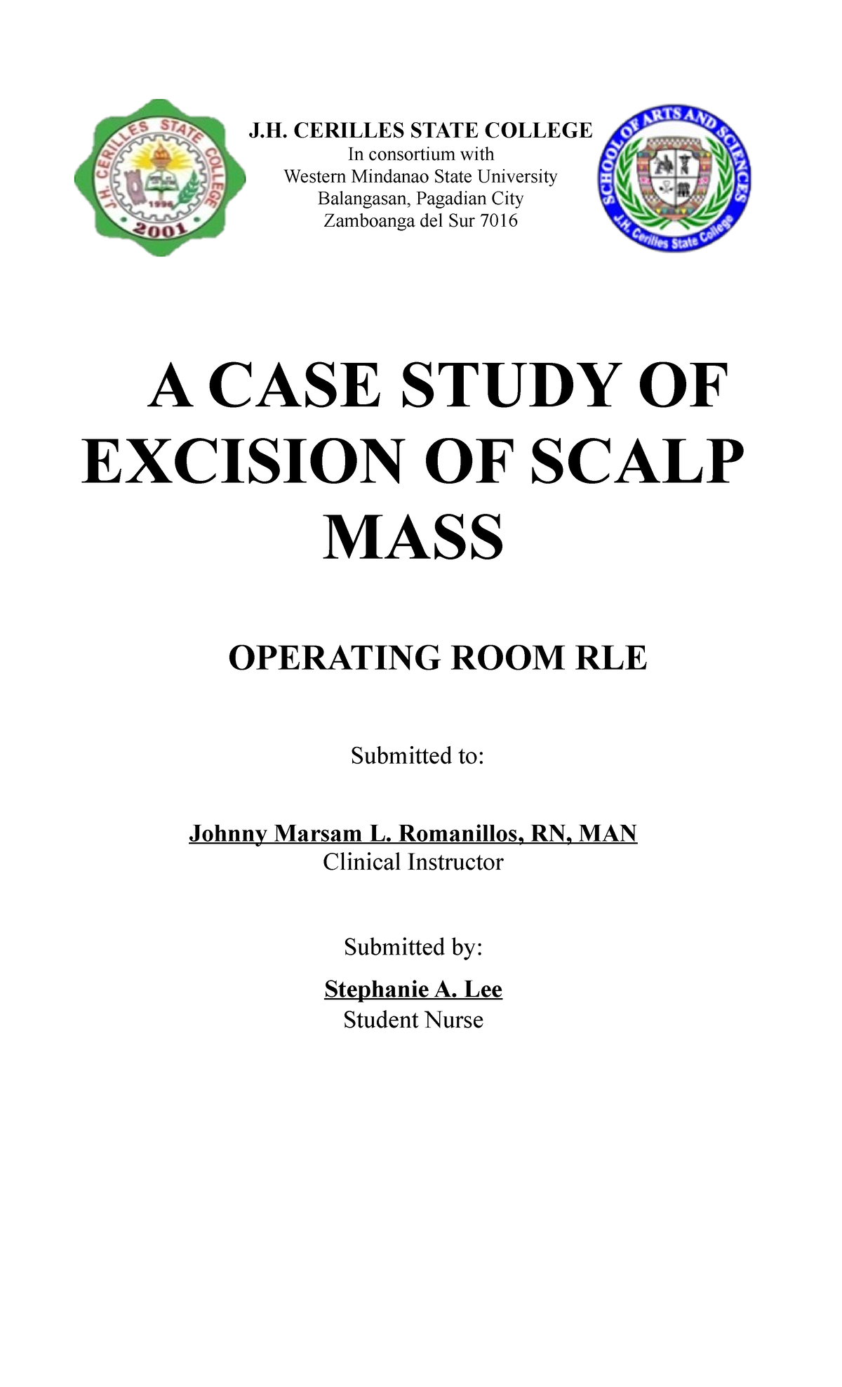 Excision OF Scalp MASS - LECTURE NOTES - J. CERILLES STATE COLLEGE In ...