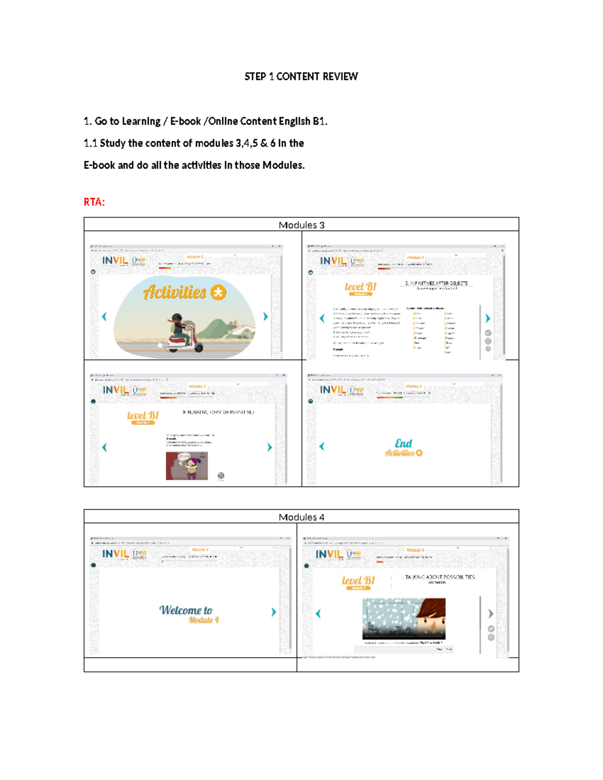 Adelantado - HOLA - STEP 1 CONTENT REVIEW Go to Learning / E-book ...