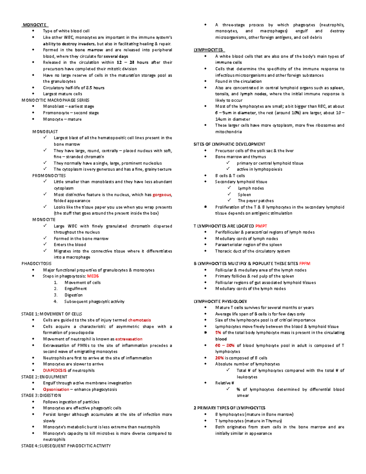 Final-HEMA - BSMT - MONOCYTE Type of white blood cell Like other WBC ...