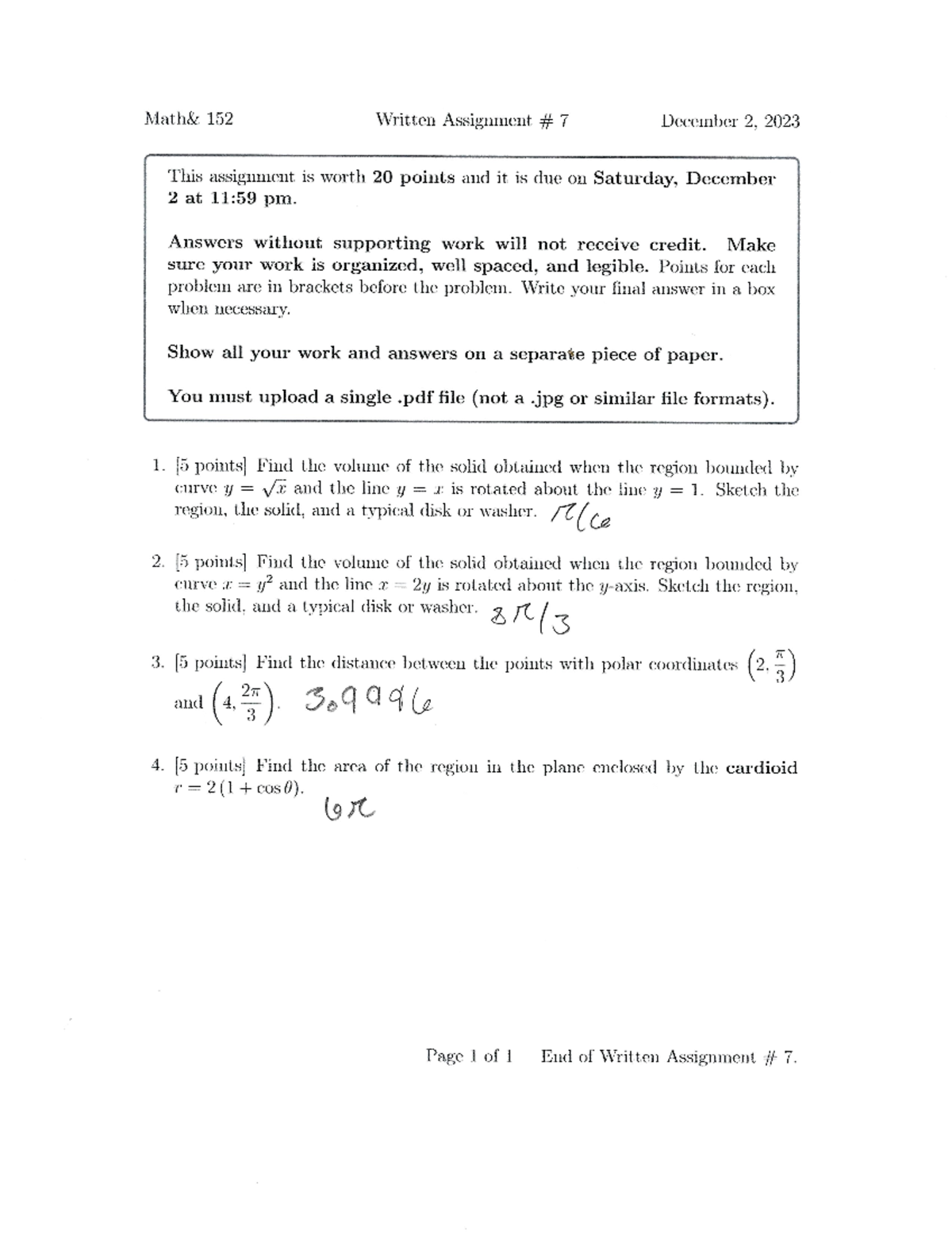 Handwritten Assignment 7 2023-12-03 012326 - MAC2233 - Studocu