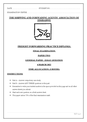 CLP Diploma Progress Test 1 Paper 1 Feb 2022 - DATE ...