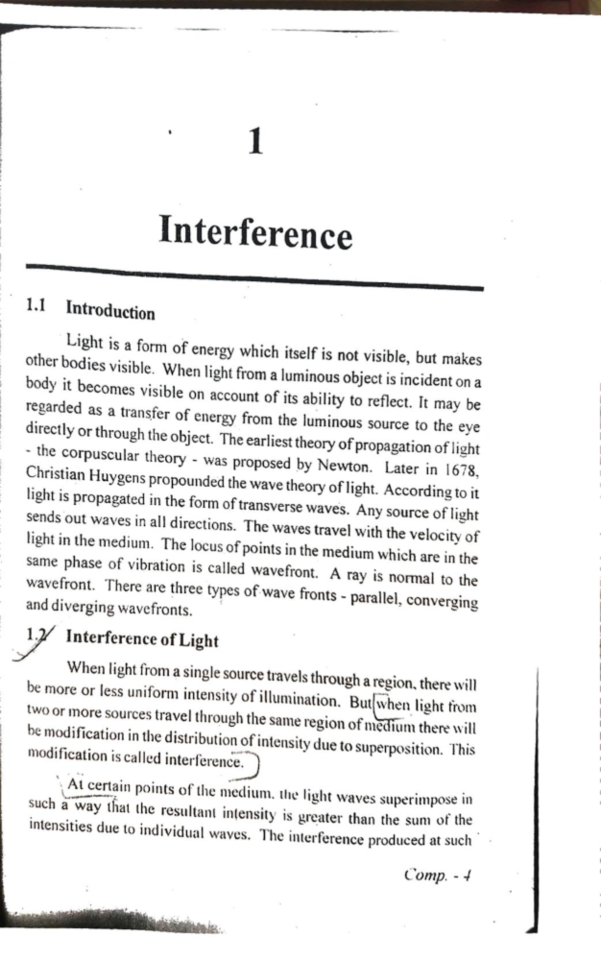 Interference - Bsc Physics - Studocu