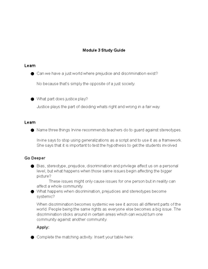 Module 4 Study guide - Name: Module 4 Study Guide Learn How does each quote support or change ...