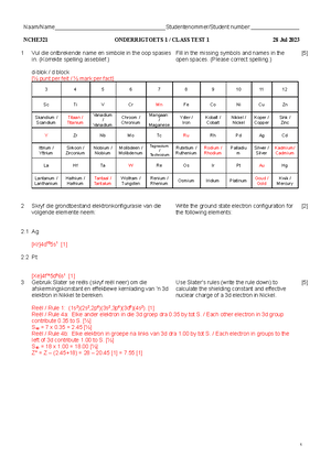 Inorganic Chemistry NCHE 221 - INORGANIC CHEMISTRY NCHE 221 EXPERIMENT ...
