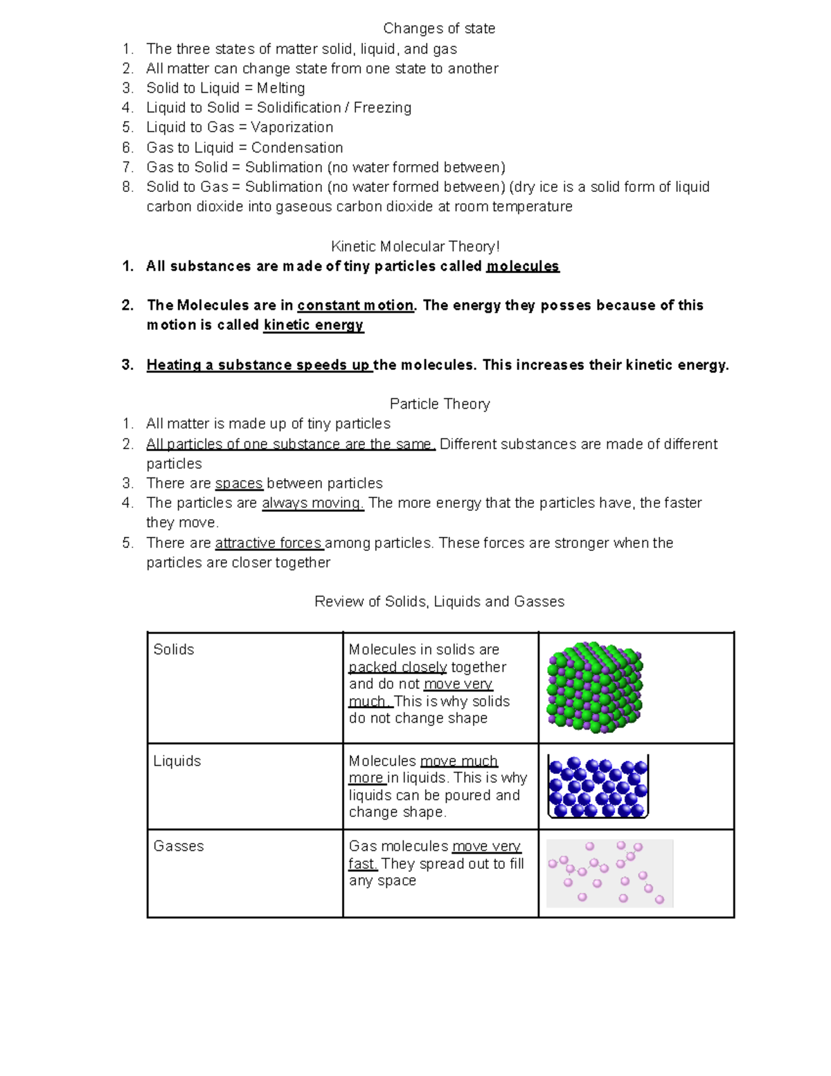 Changes of states - change of state science unit - Changes of state The ...