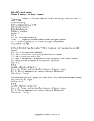 Chapter 5 - Test Practice - Using MIS, 10e (Kroenke) Chapter 5 Database ...