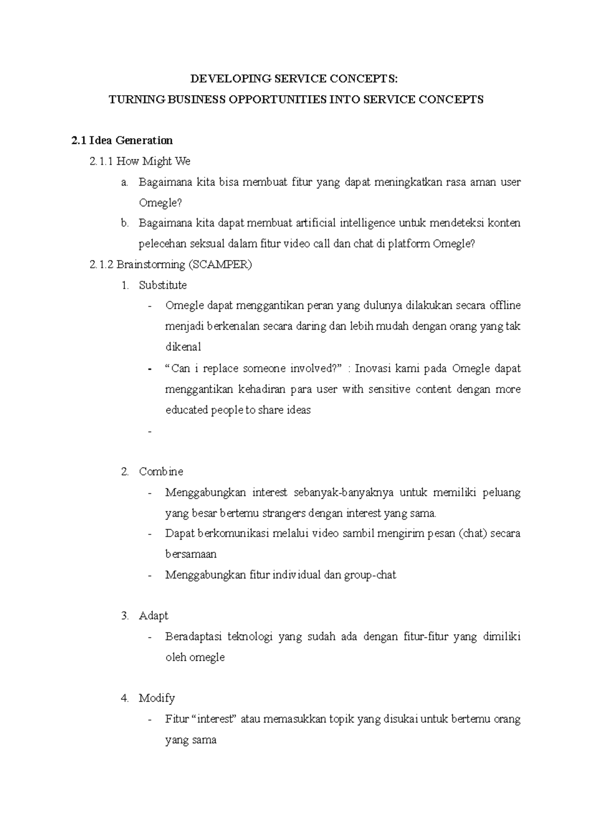 Developing Service Concepts - DEVELOPING SERVICE CONCEPTS: TURNING BUSINESS OPPORTUNITIES INTO ...