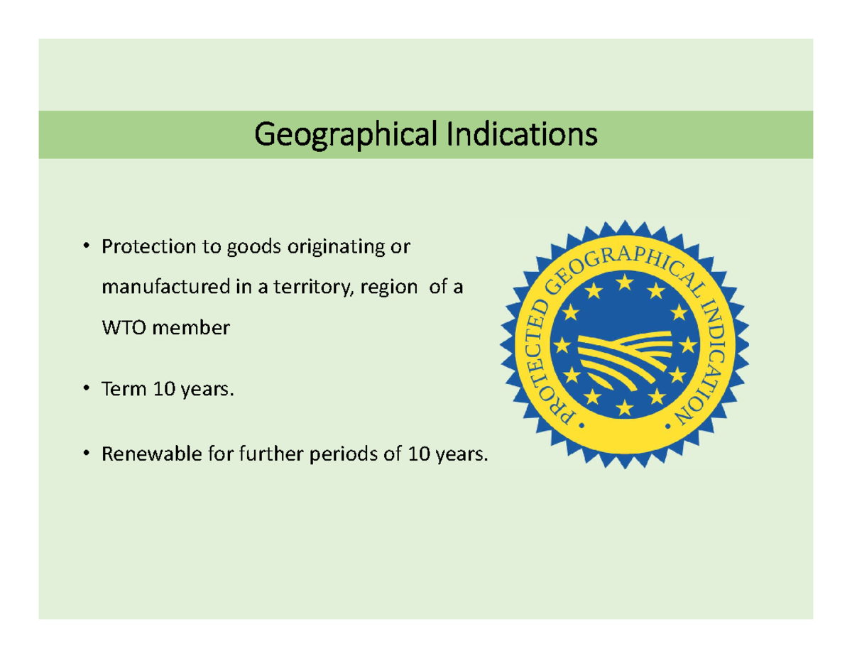 Full Notes 04 - Geographical Indications Protection to goods ...