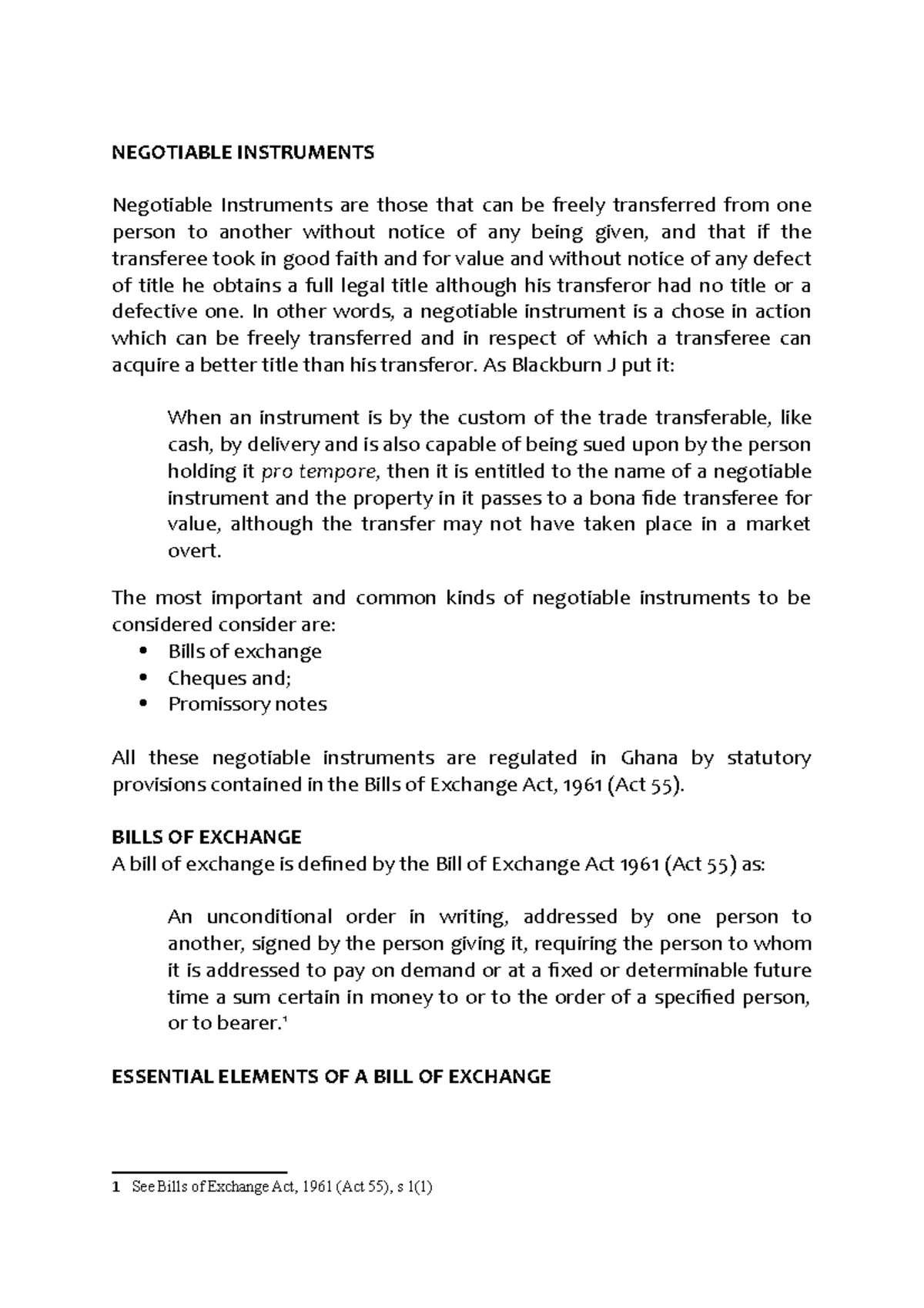 Negotiable Instruments - NEGOTIABLE INSTRUMENTS Negotiable Instruments ...