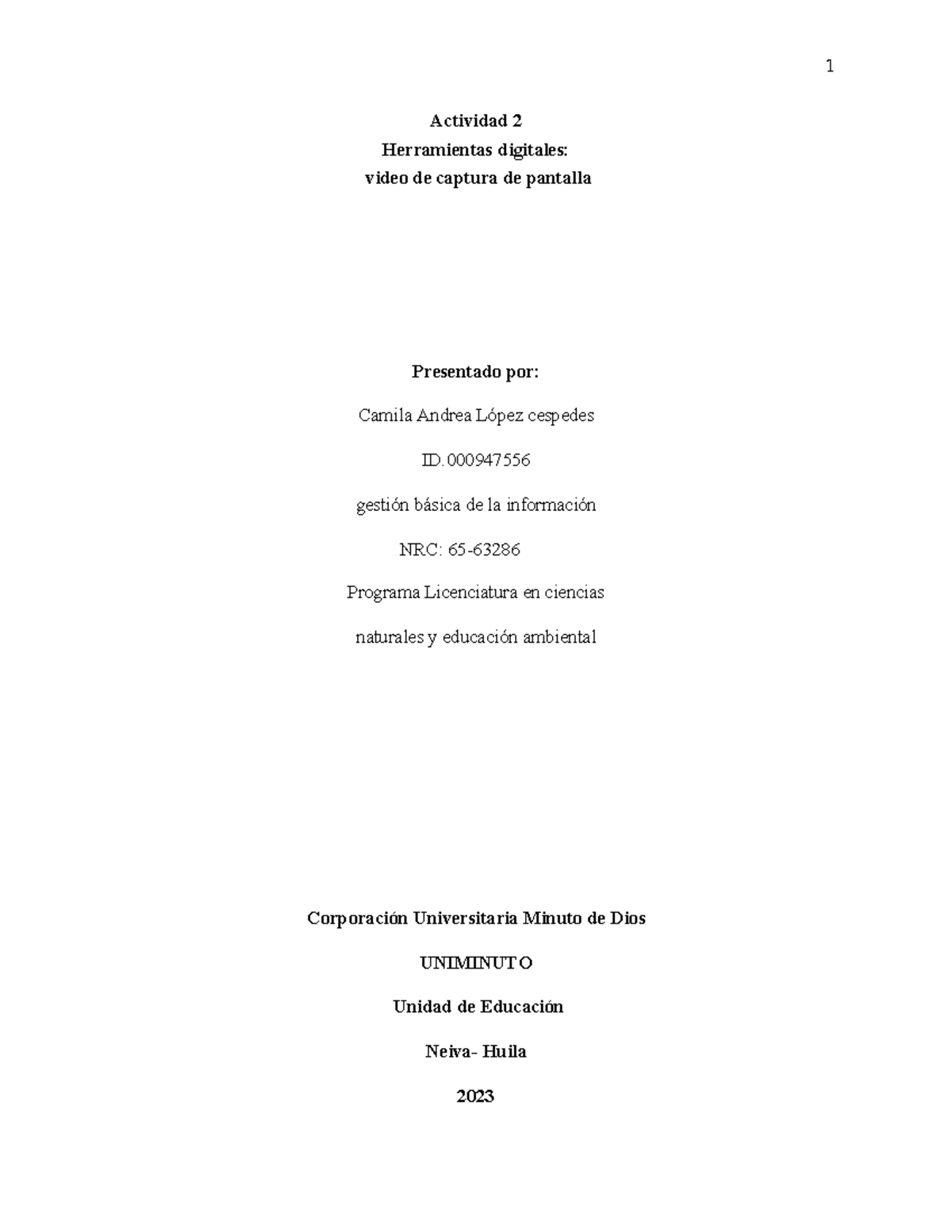Trabajo Actividad 2 Informacion - copia - copia - copia - Gestión ...
