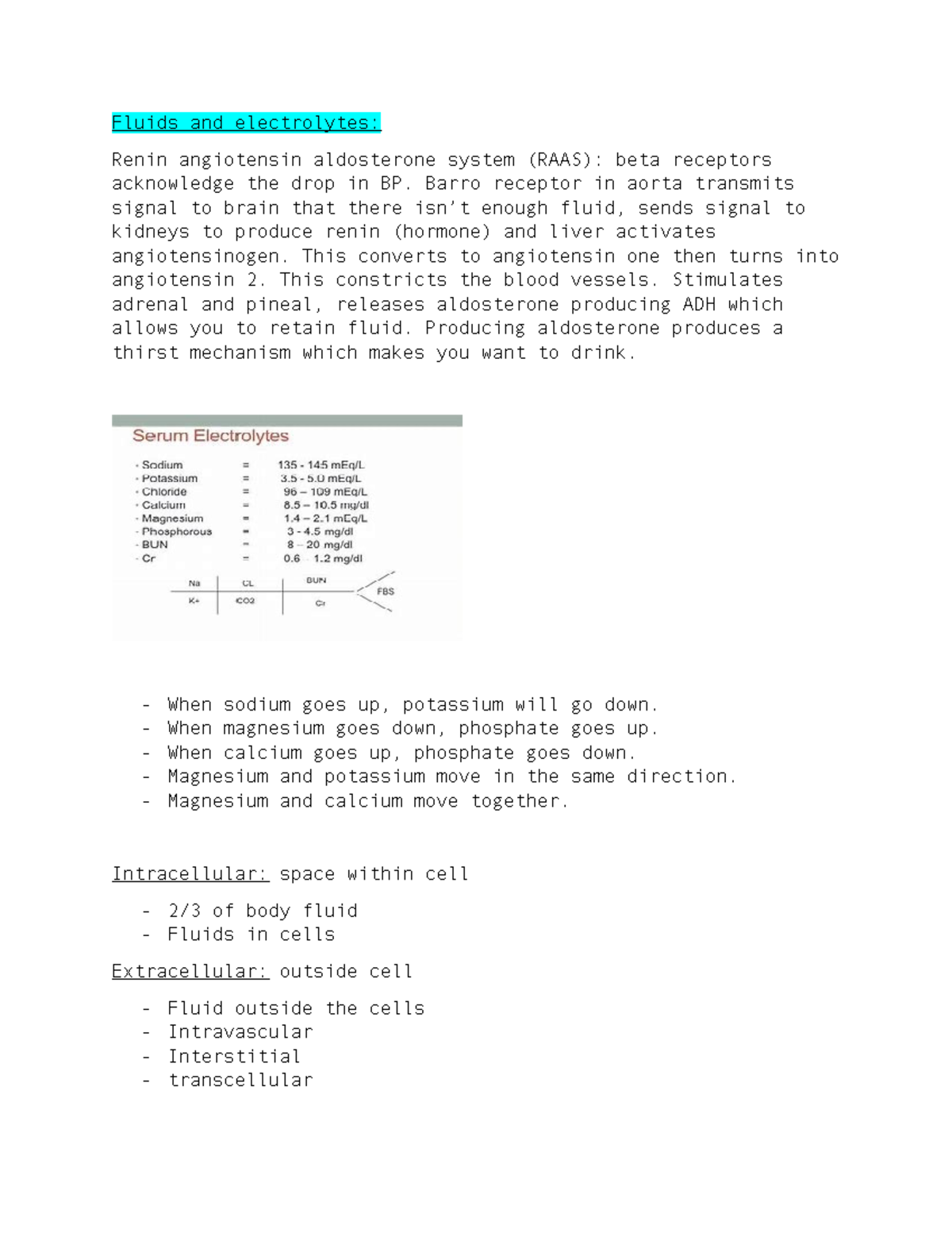 Fluids and electrolytes - Fluids and electrolytes: Renin angiotensin ...