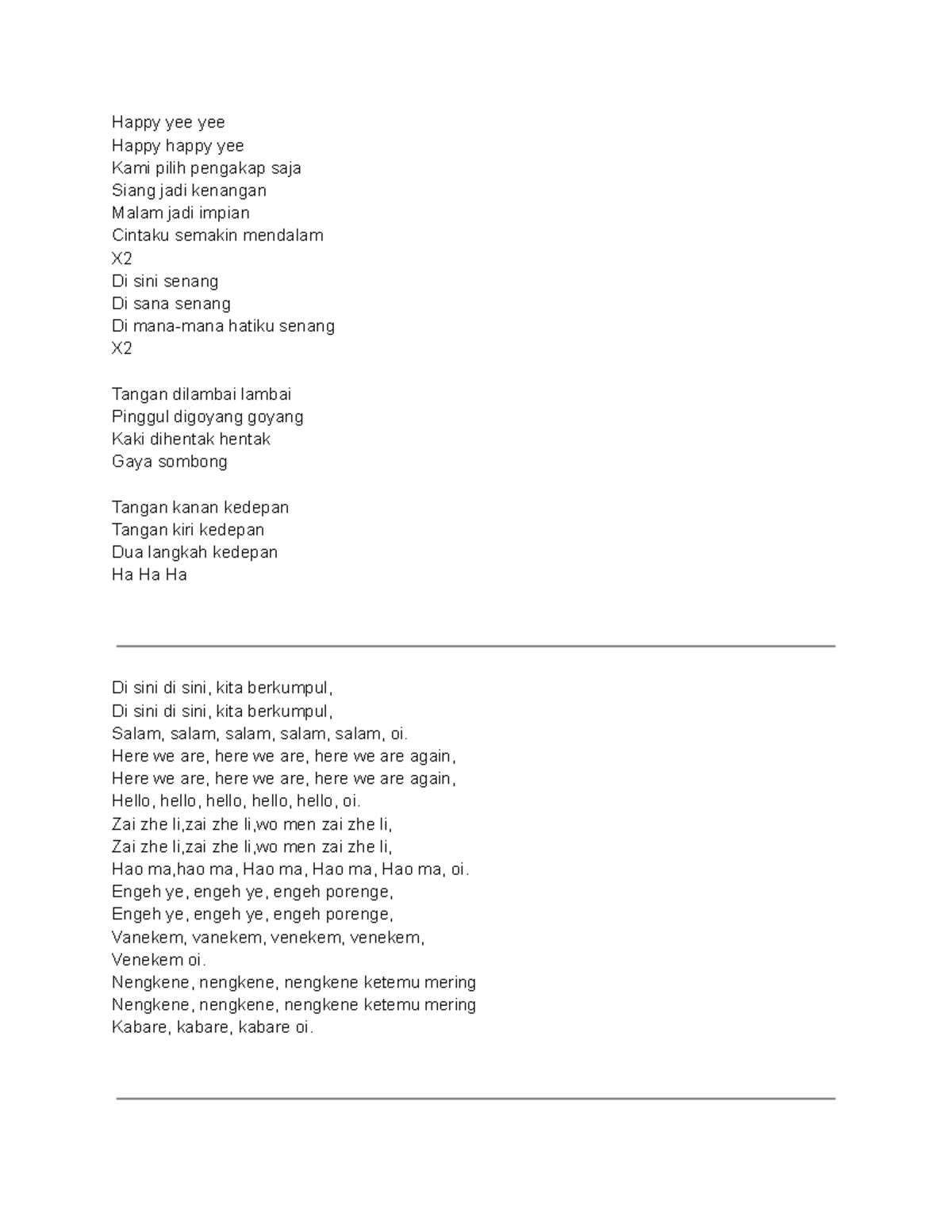 LAGU2 Pengakap - Ueeuu - Happy yee yee Happy happy yee Kami pilih ...