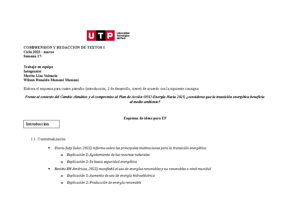 Tambien Esquema SOLO - PRACTICA - COMPRENSIÓN Y REDACCIÓN DE TEXTOS I ...