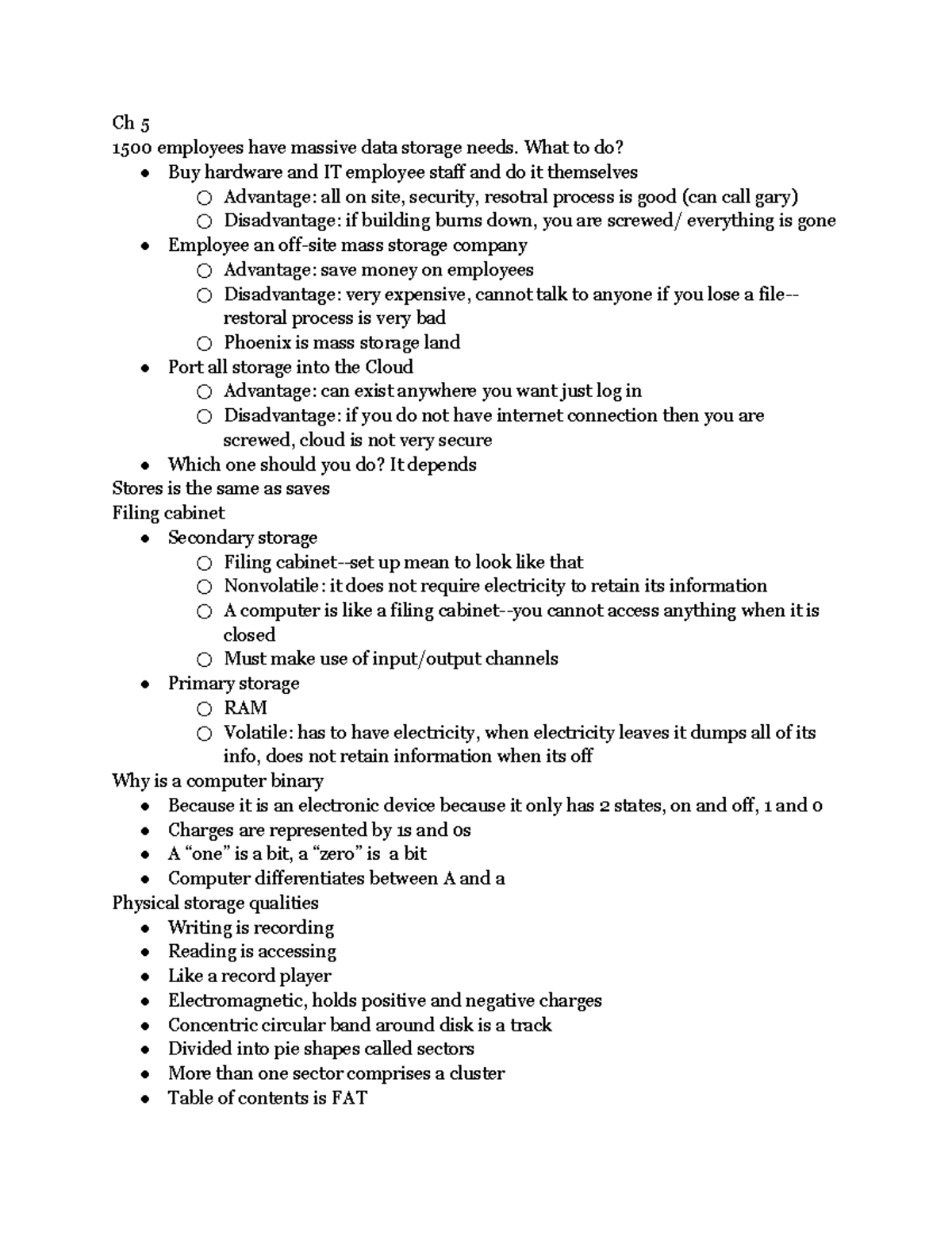 Ch 5 - Lecture notes 5 - Ch 5 1500 employees have massive data storage ...