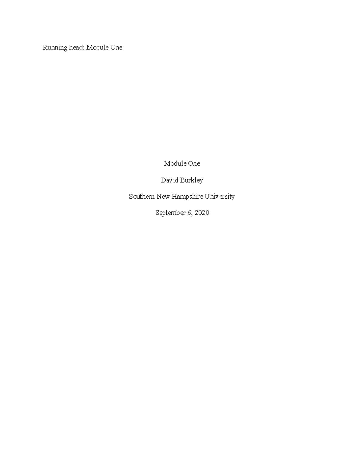 IT 145 Module One David Burkley copy - PSY-222 - Running head: Module ...