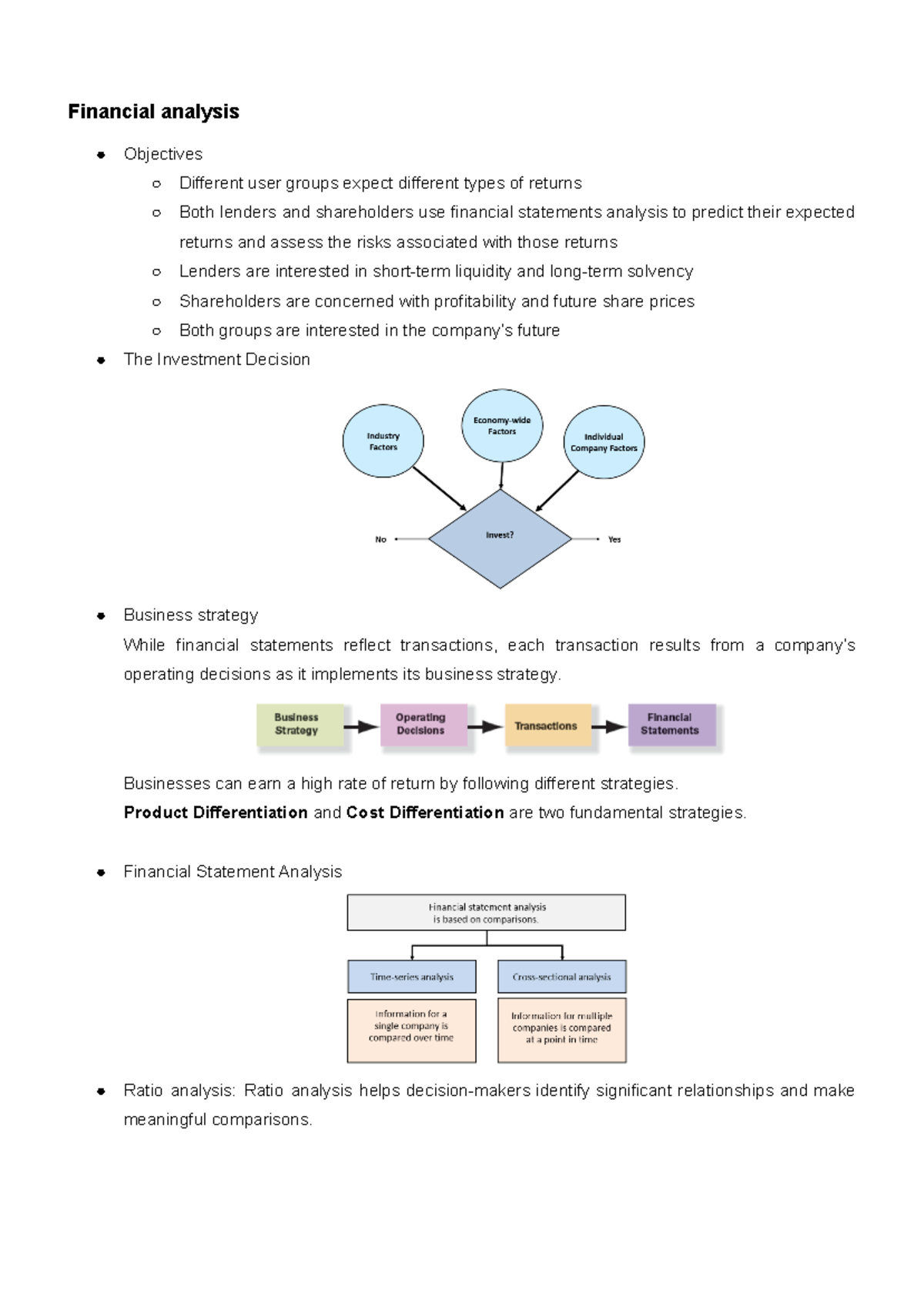AC100 Financial analysis - Financial analysis Objectives Different user groups expect different ...