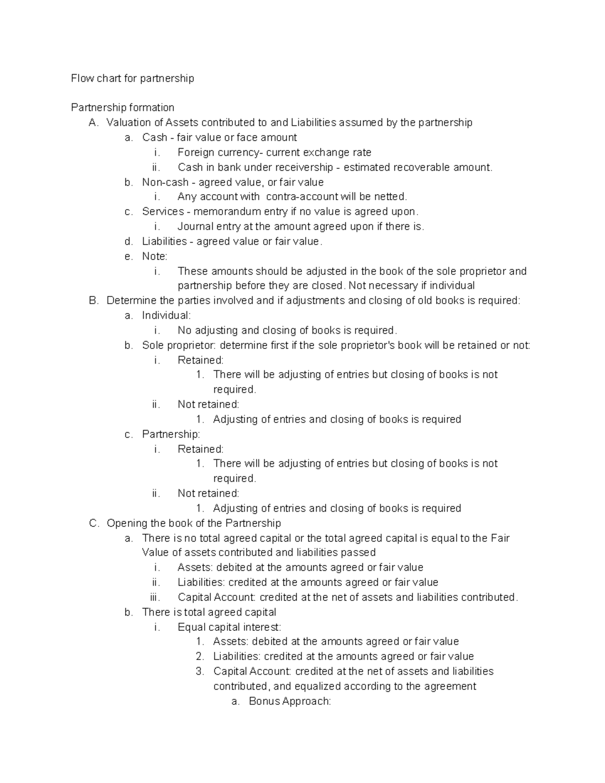 Flow chart for partnership - Flow chart for partnership Partnership ...