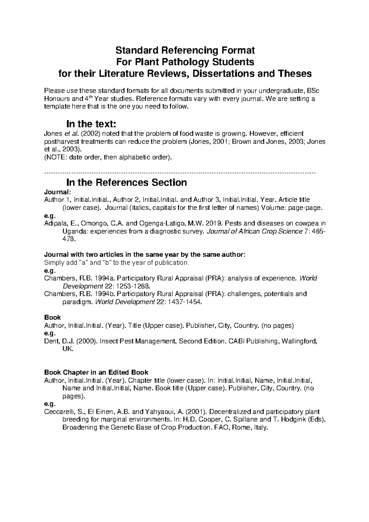 Standard Referencing Formats for PPTH214 - Standard Referencing Format ...