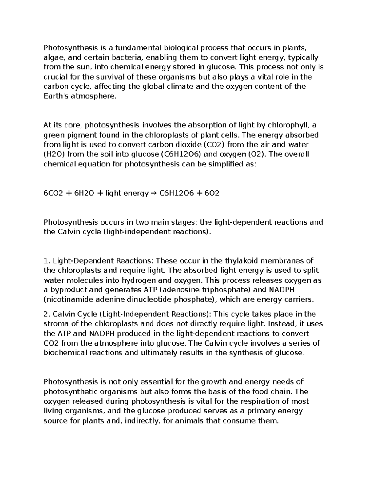 Reviewer 6 - Read Careful - Photosynthesis is a fundamental biological ...
