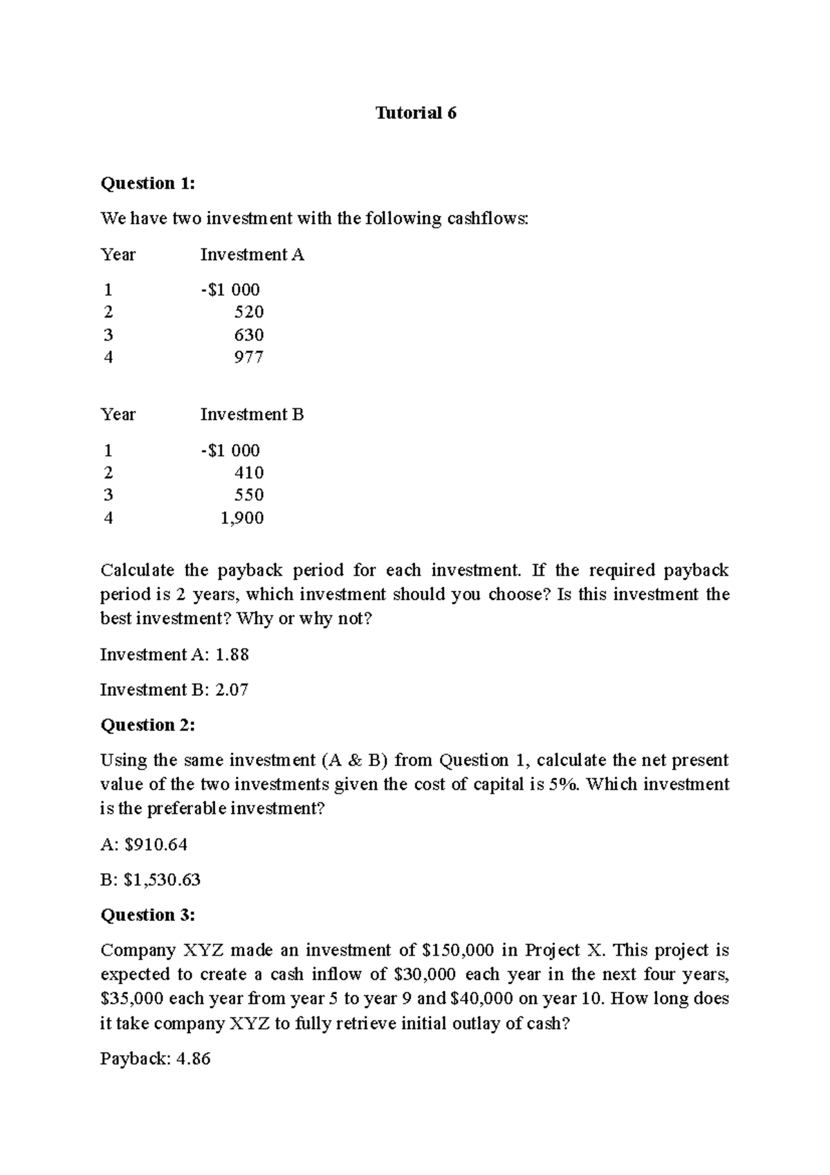 Capital Budgeting Exercises Tutorial 6 Question 1 We Have Two capital-budgeting-exercises-tutorial-6-question-1-we-have-two