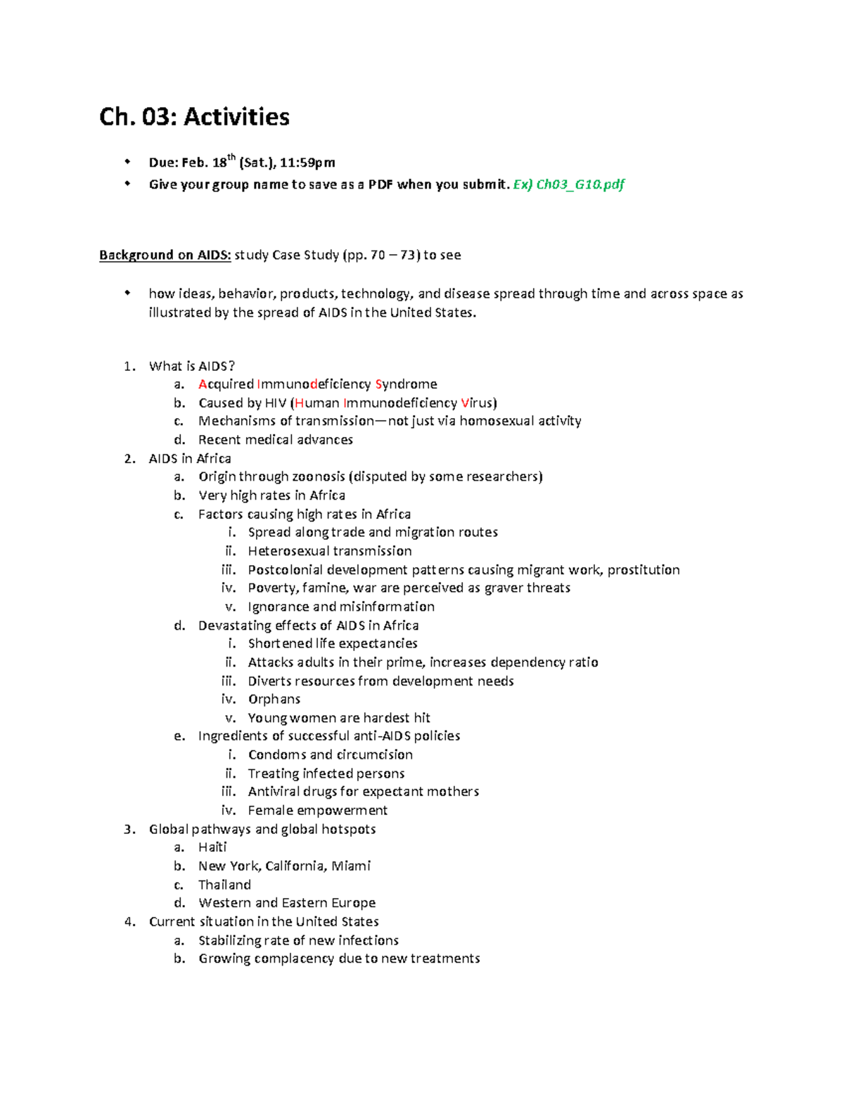 Chapter 3 Questions Activity - Ch. 03: Activities Due : Feb. 1 8 th ...