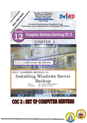 TVL CSS12 Q2 M14 - lesson and example notes - QUARTER 2 LO 2: CONFIGURE ...