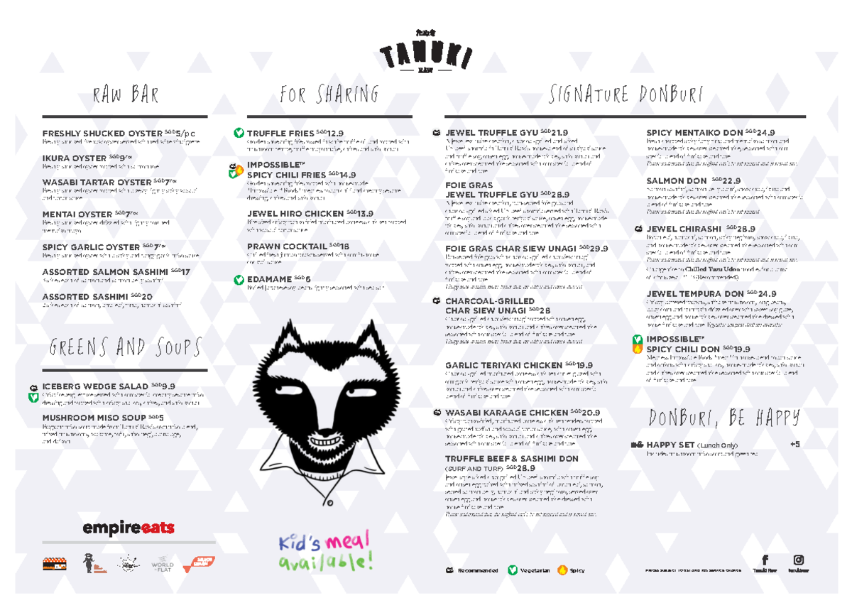 Menu Idea for Browsing - PRICES SUBJECT TO GST AND 10% SERVICE CHARGE ...