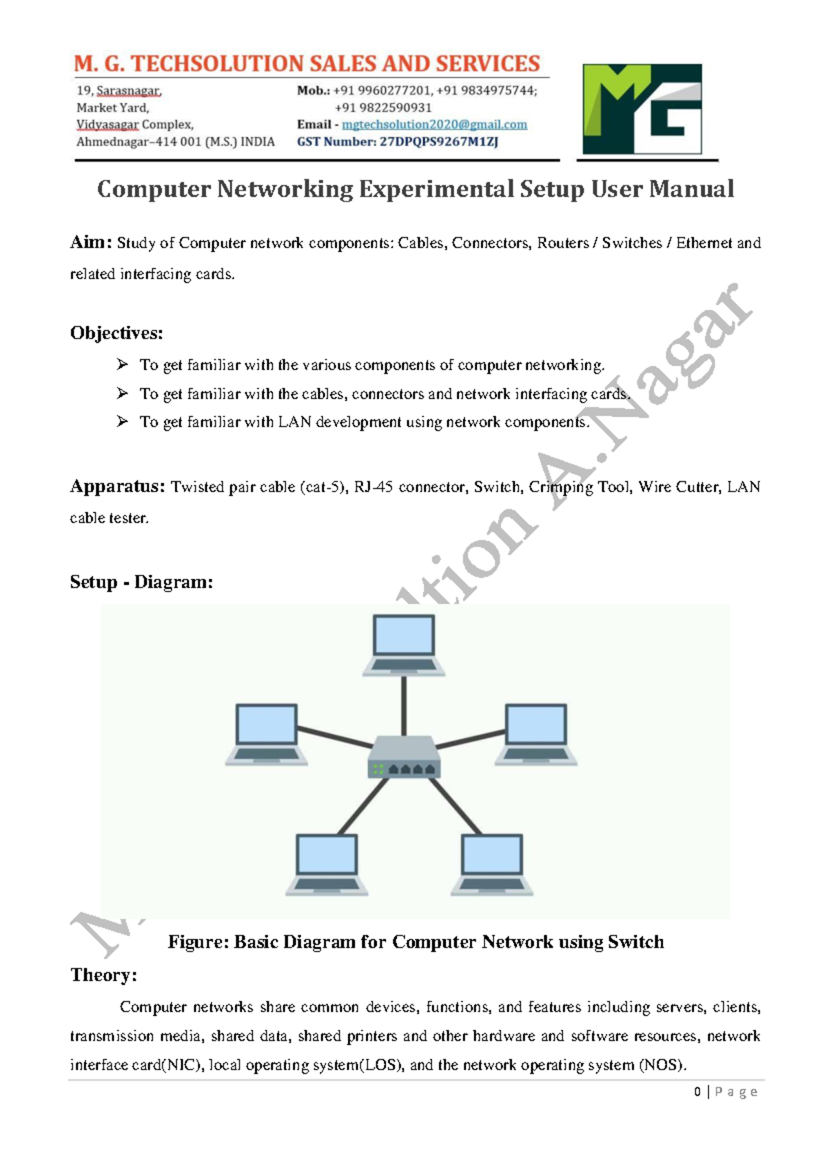 Computer Networking - Mini project - Aim: Study of Computer network components: Cables ...