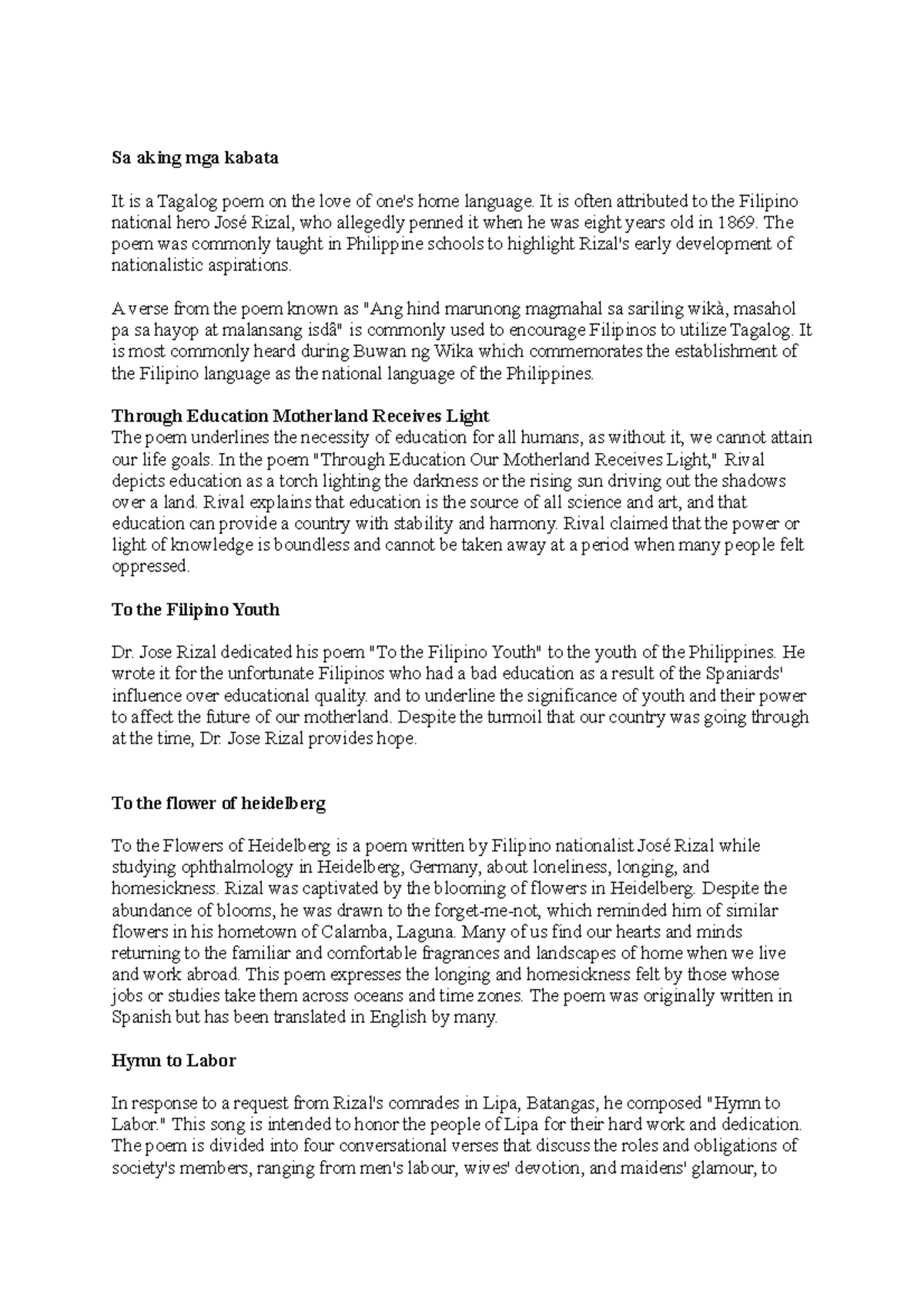 Poem-summary - Poetry is a type of literature that conveys a thought ...