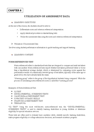 Chapter 4 - CHAPTER 4 DESIGNING MEANINGFUL PERFORMANCE- BASED ASSESSMENT LEARNING OBJECTIVES: At ...