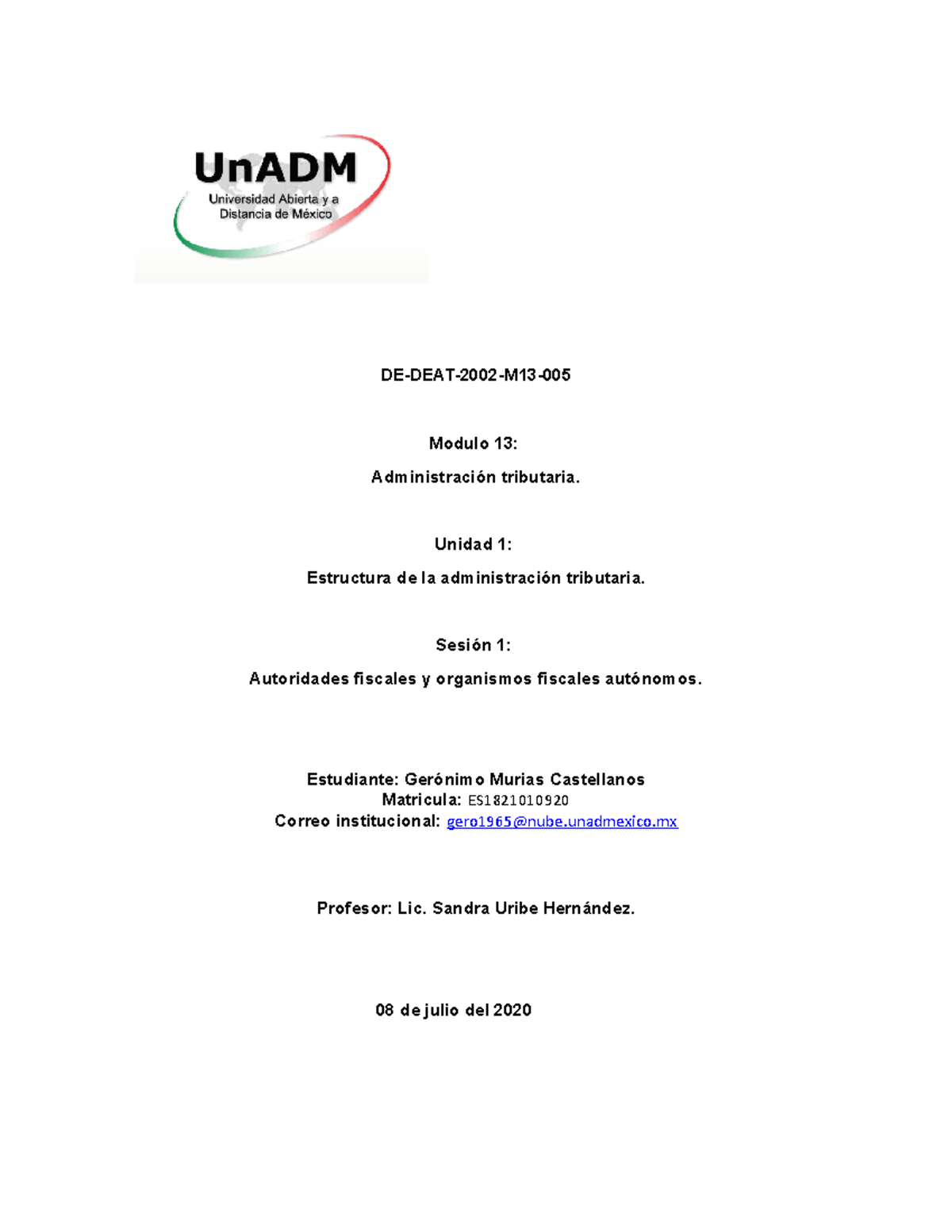 M13 U1 S1 GEMC - Apuntes 1 - DE-DEAT-2002-M13- Modulo 13 ...