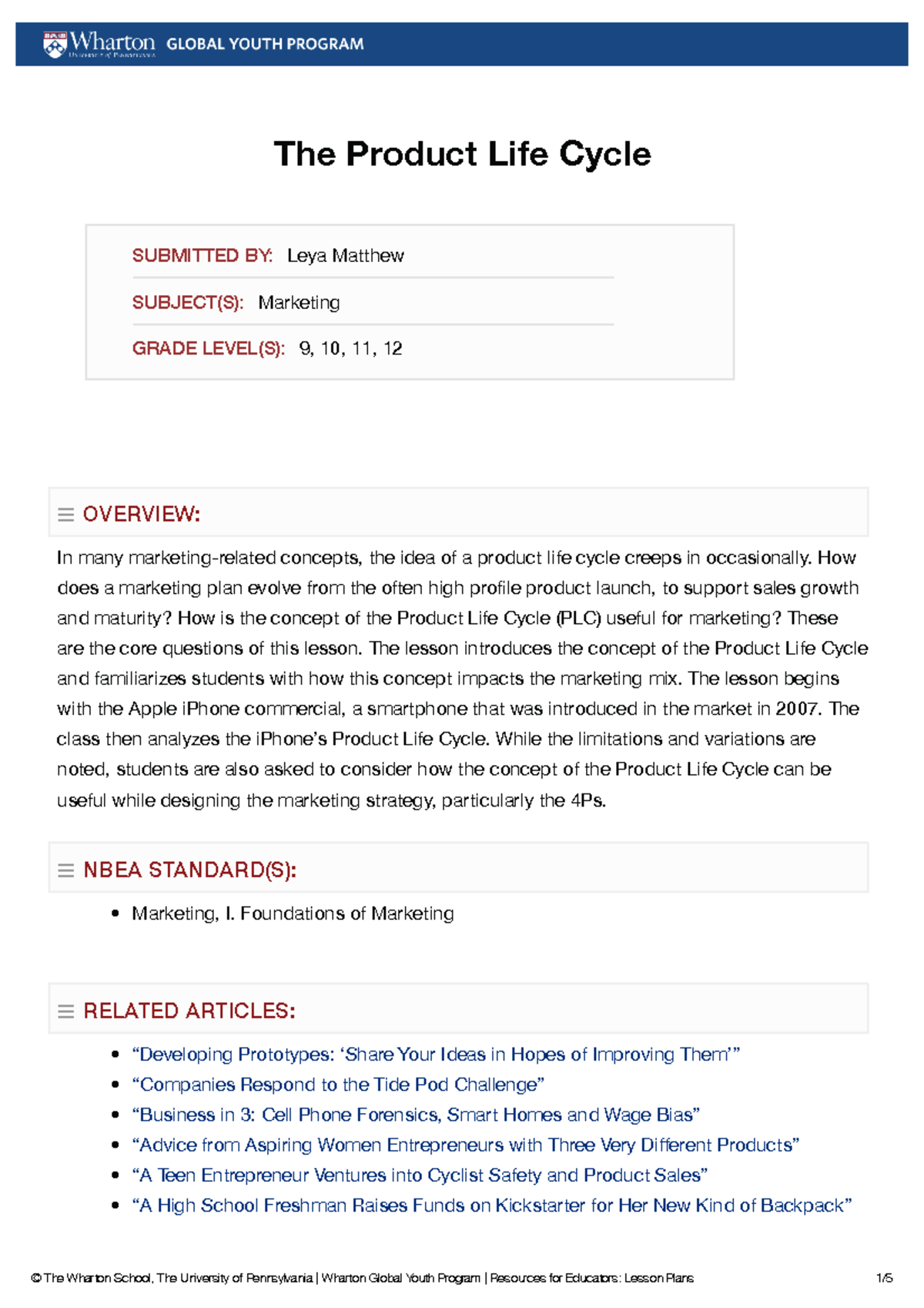 The product life cycle - How does a marketing plan evolve from the ...