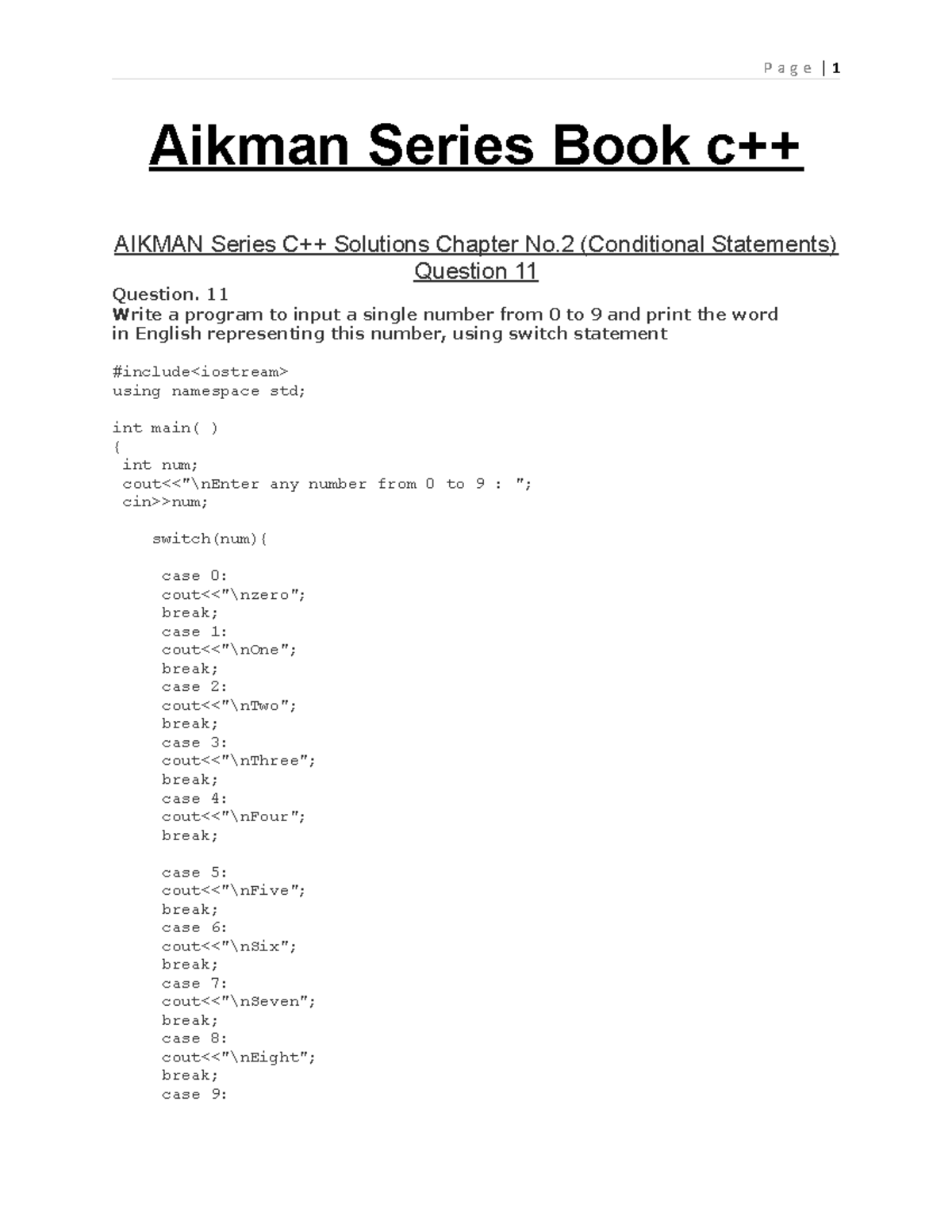 Aikman Series C++ - Aikman Series Book c++ AIKMAN Series C++ Solutions ...