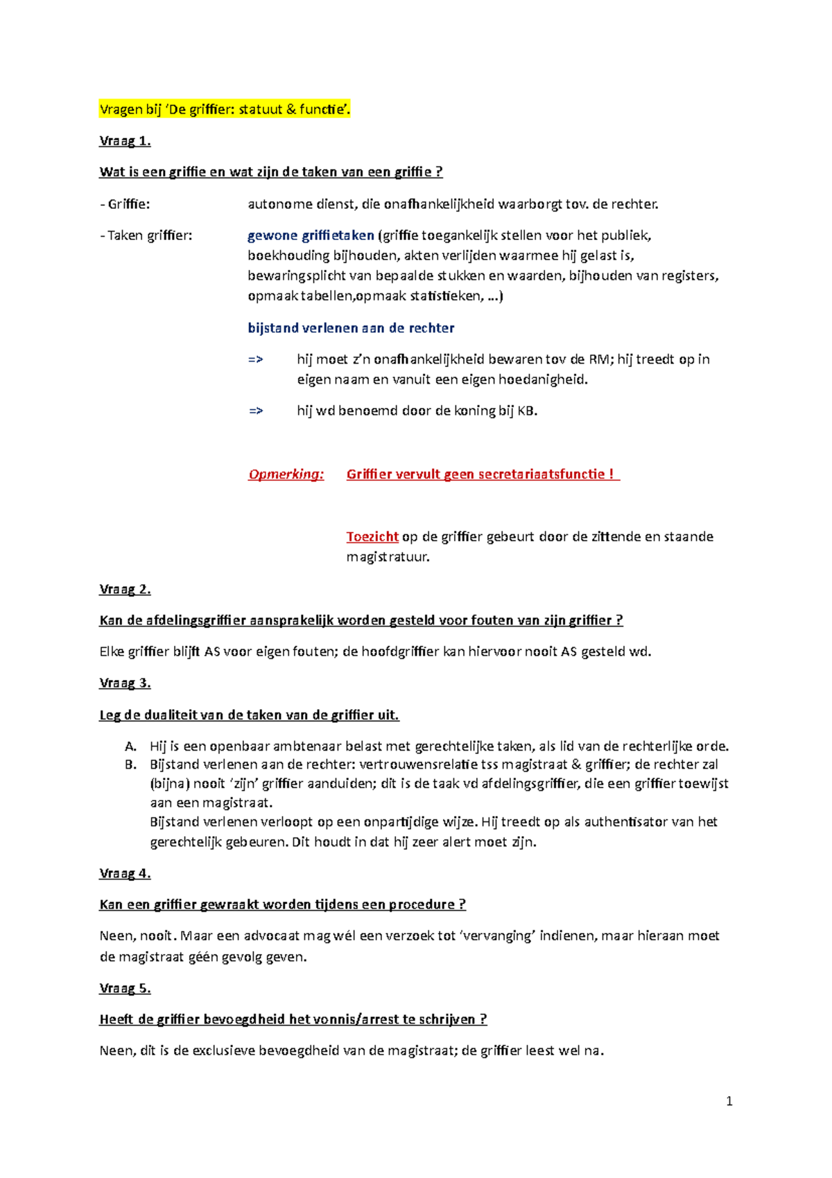 Vraagstellingen - College-aantekening alle colleges - Vragen bij ‘De ...