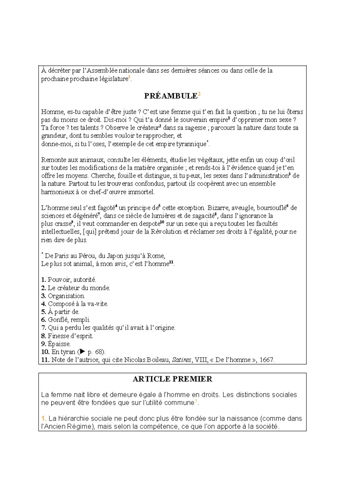 Préambule - articles I à IX - À décréter par l’Assemblée nationale dans ...
