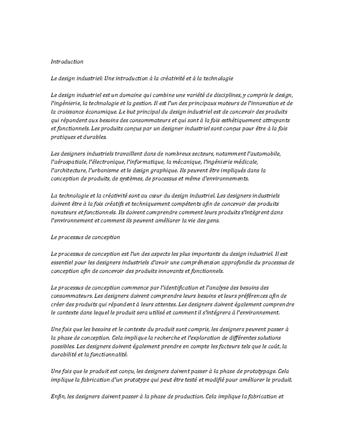 Industrial Design Study Notes - Introduction Le design industriel: Une ...