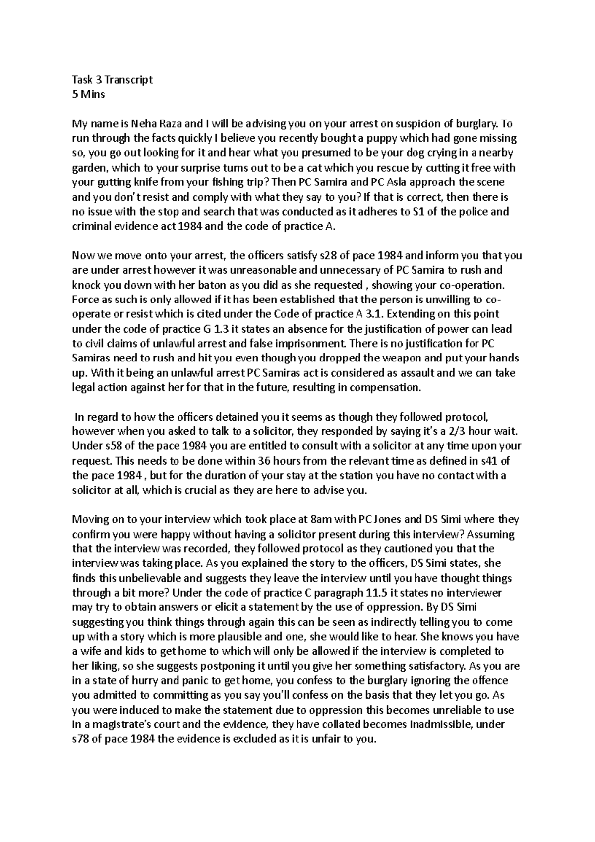 Task 3 Transcript - Taught by Kim - Task 3 Transcript 5 Mins My name is ...