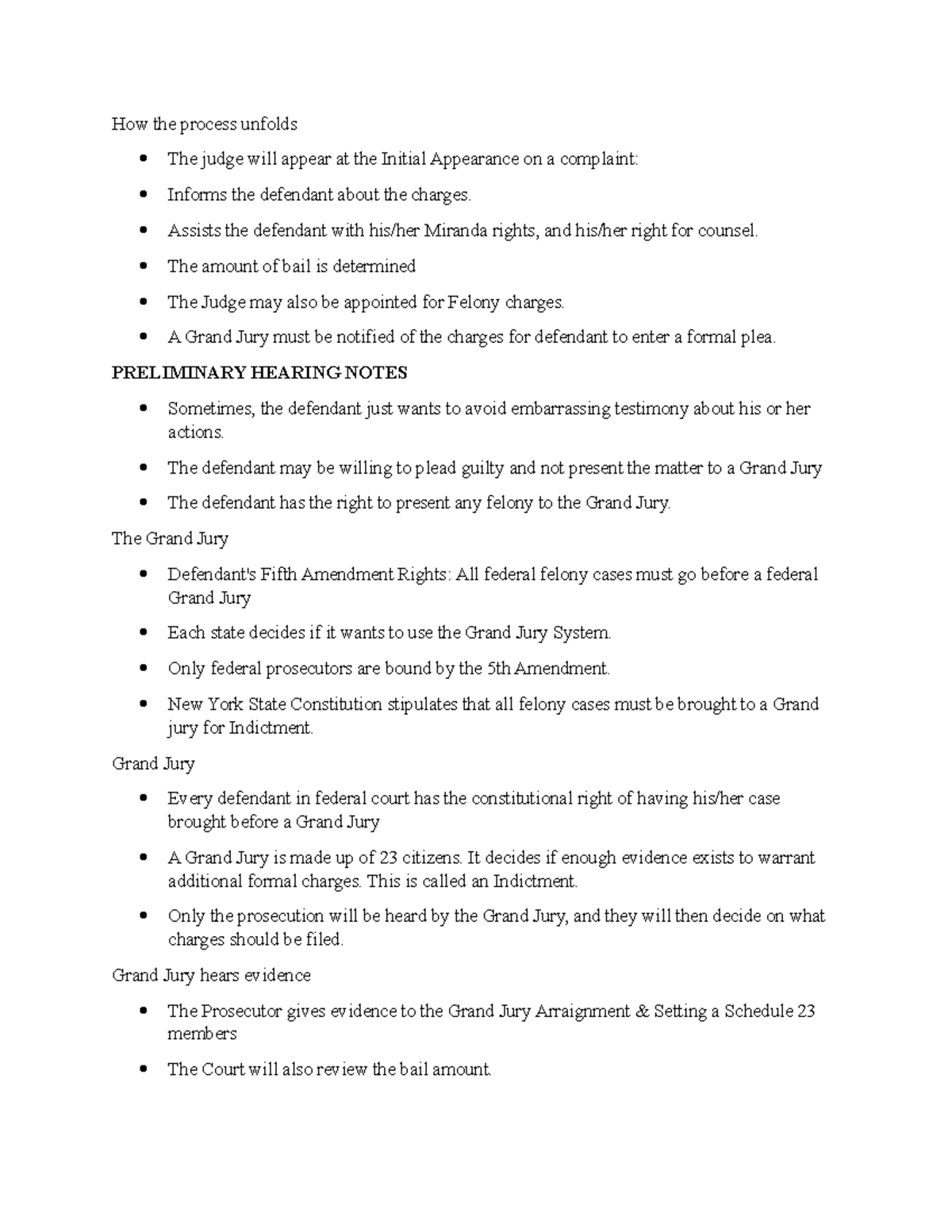 Criminal Justice Notes JURY Trial Police Process AND DUE Process Notes ...