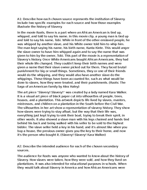 Us history task 1 - "The Suppression of the African Slave-Trade to the ...