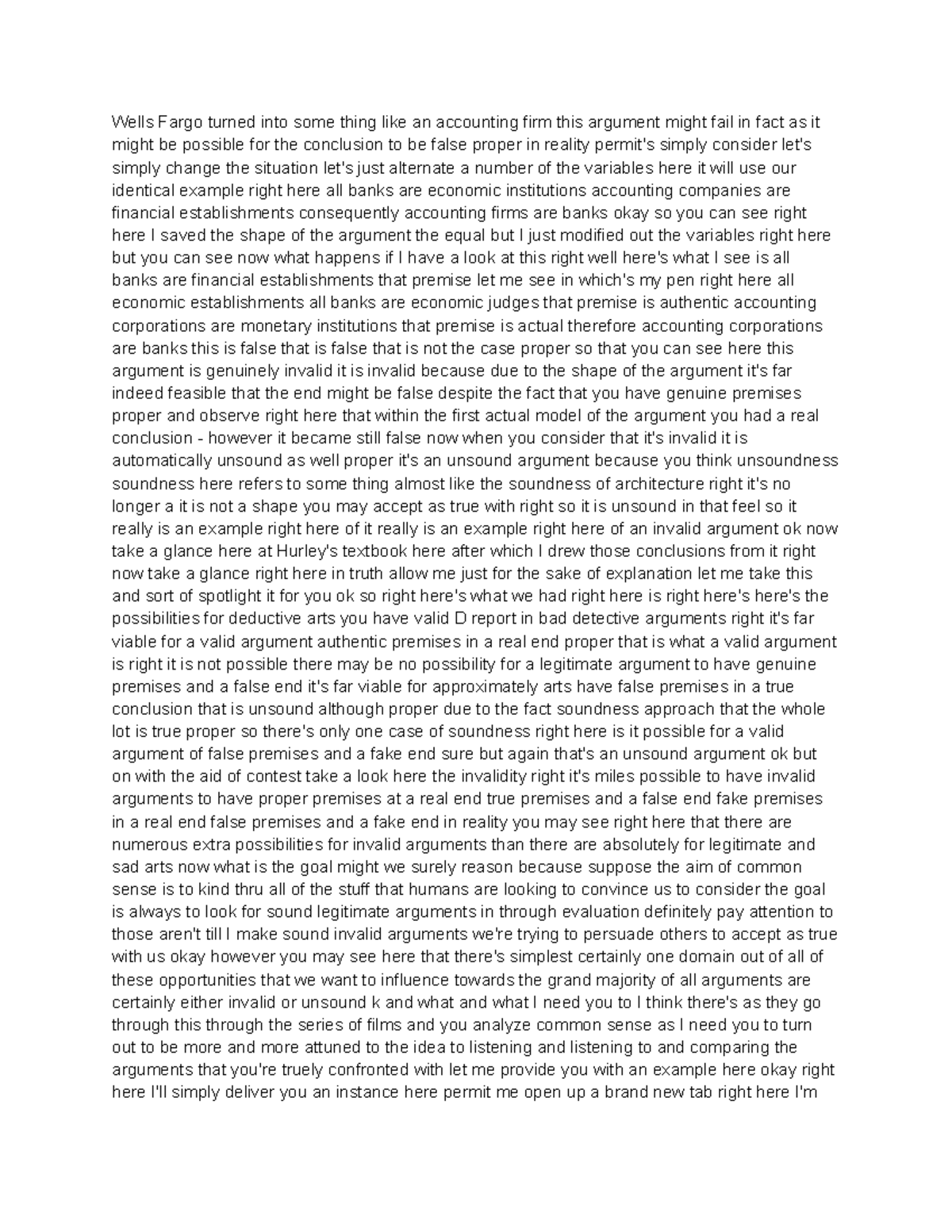 PHIL-2303 Validity, Truth, Soundness, Strength, Cogency - Wells Fargo ...