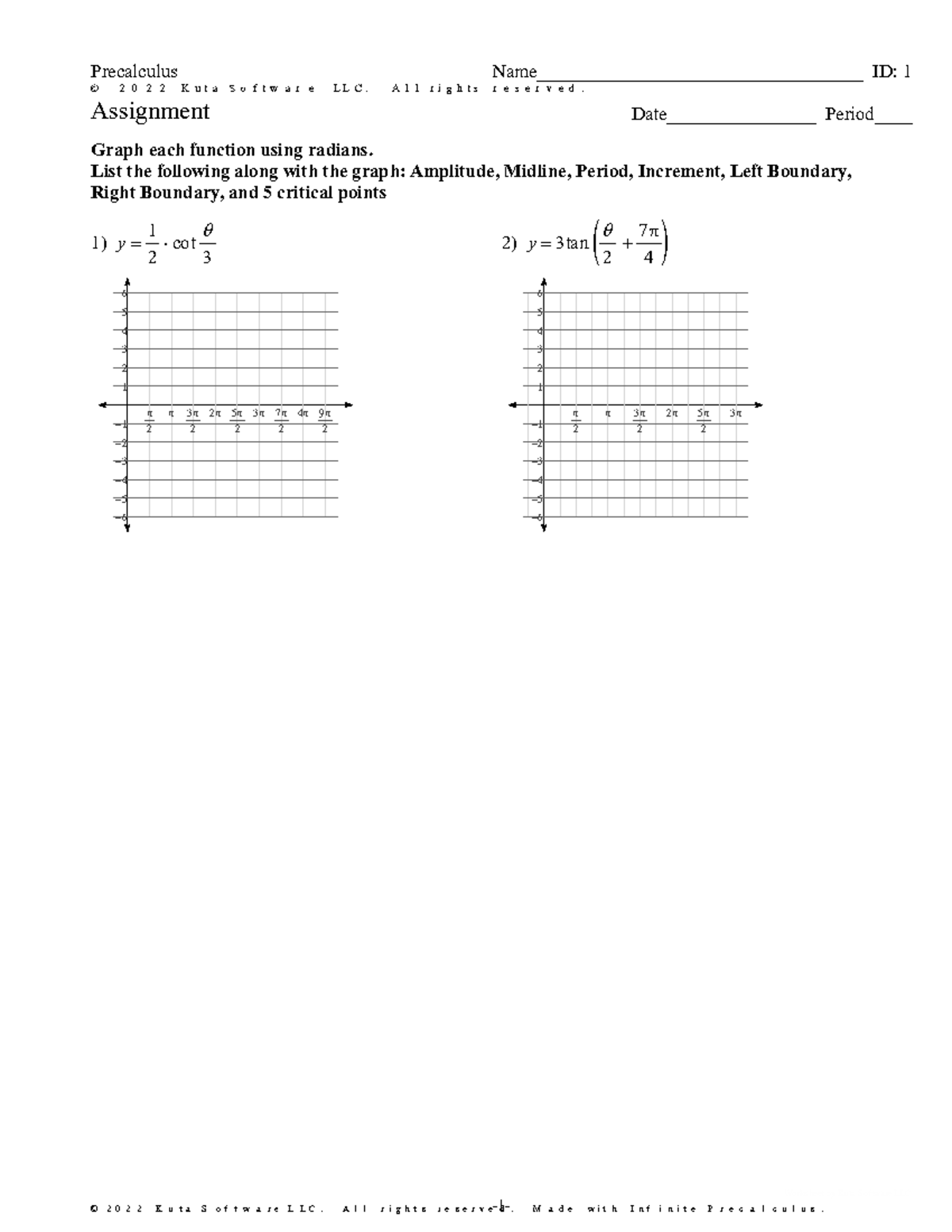 Graphing Tan,Cot,Csc, and Sec Functions PMP - ©f \2e0F2H2T UKwuTtcau ...