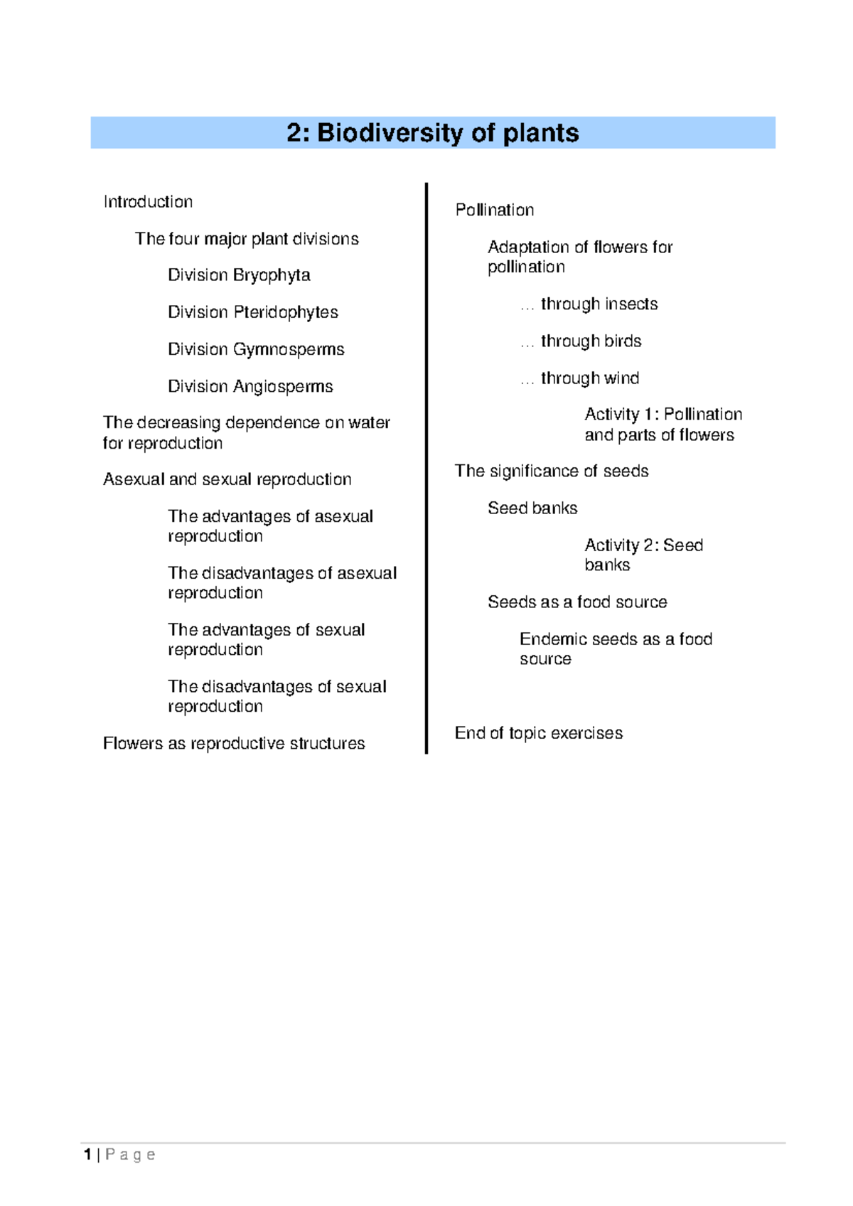Life Sciences Grade 11 Chapter 2 Biodiversity of plants - 2 ...