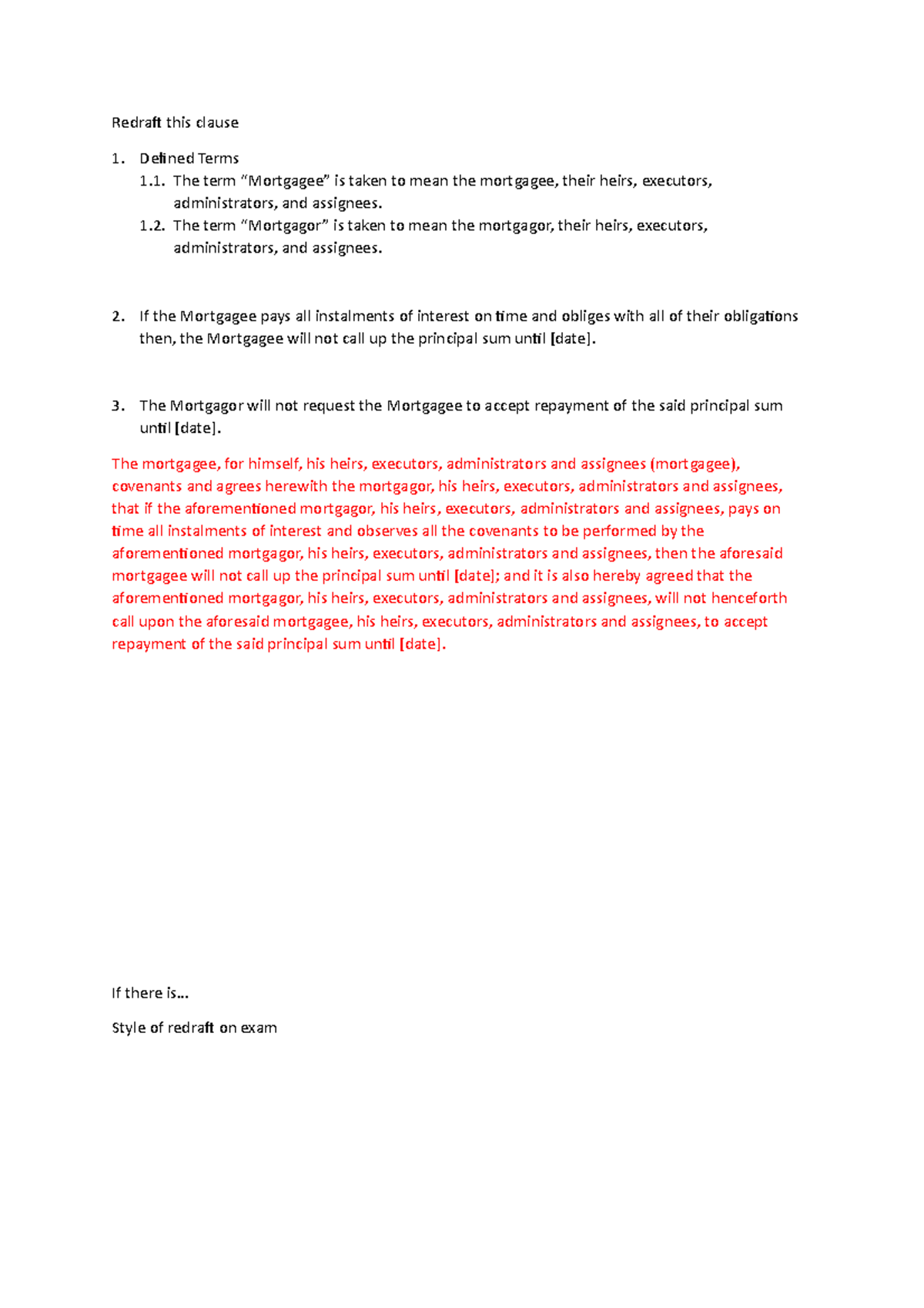 Week 12 - week 12 - Redraft this clause Defined Terms The term ...