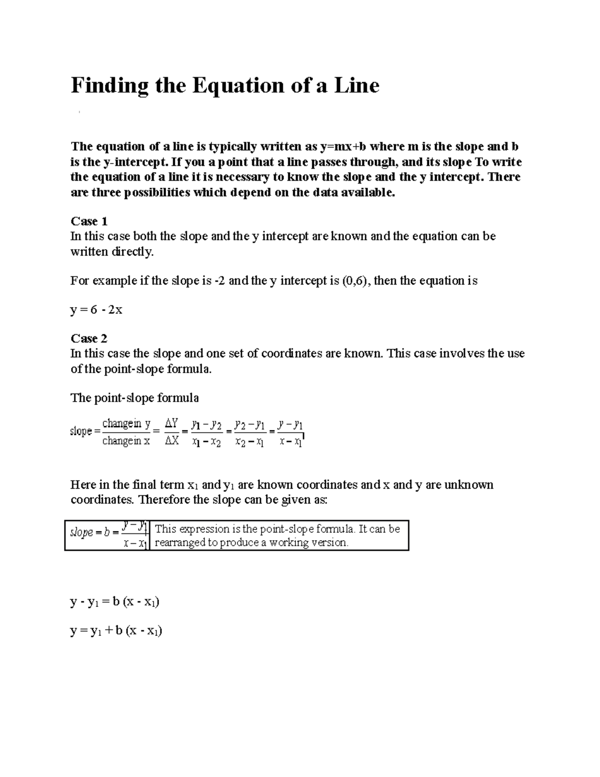 Equations Of A Line Calculus With Analytic Geometry Finding The