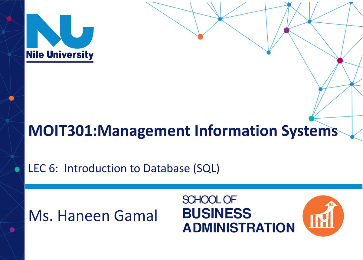 MOIT301 6-Intro to Database (SQL) - MOIT 301 :Management Information ...